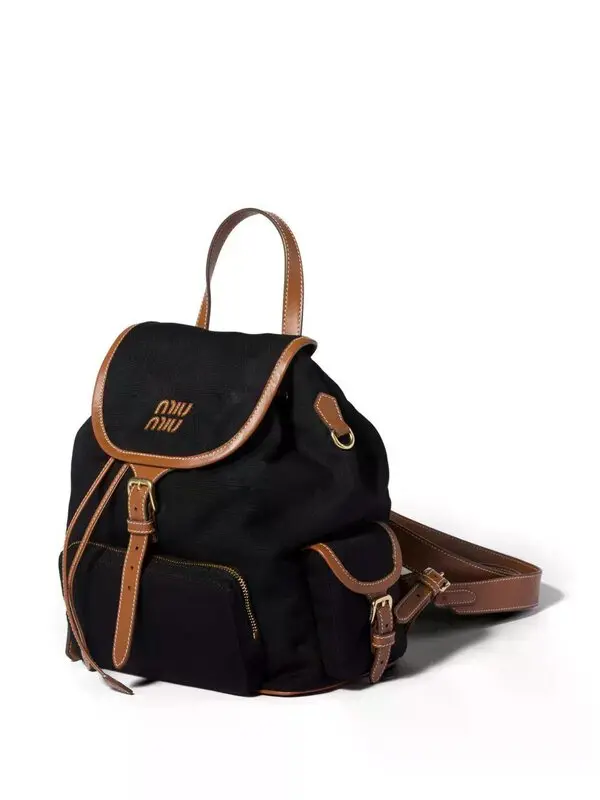 Miu Miu Canvas And Leather Backpack