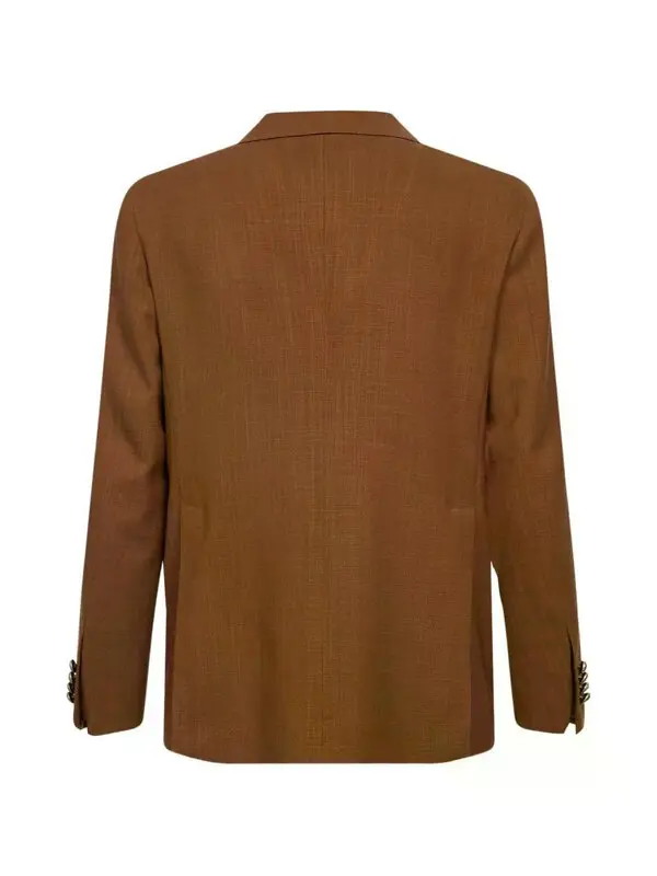 Tagliatore Logo-pin Peak-lapel Single-breasted Wool Blazer - Brown