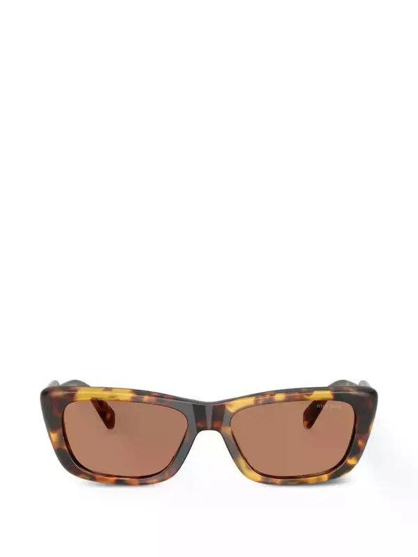 Miu Miu Tortoiseshell-effect Sunglasses - Brown