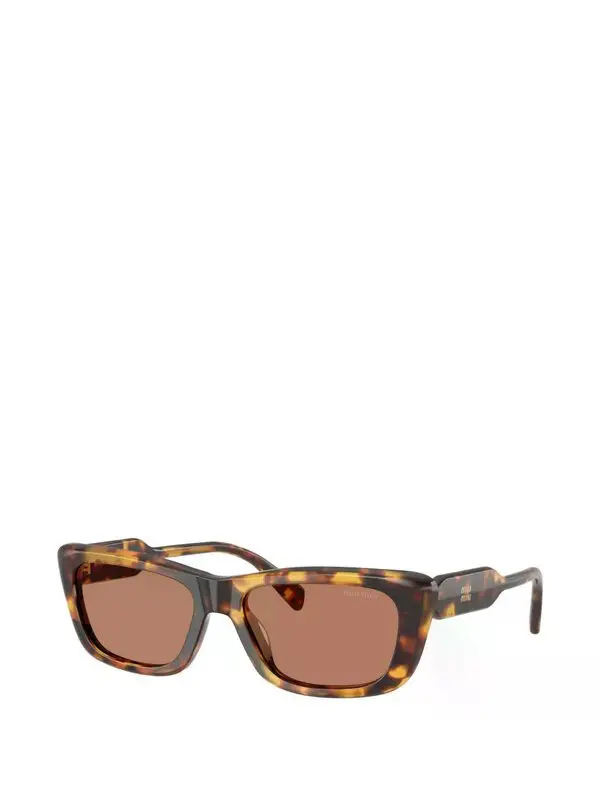 Miu Miu Tortoiseshell-effect Sunglasses - Brown
