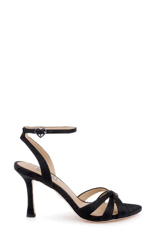 Badgley Mischka Xeilani Ankle Strap Sandal - Black Silk