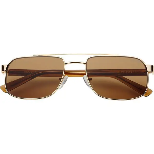 FREYRS EYEWEAR Vesper Aviator Sunglasses - Gold/solid Brown