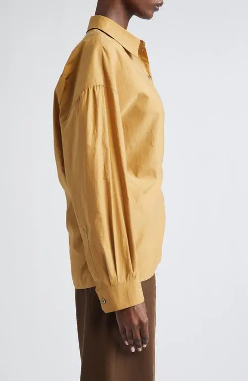 LEMAIRE Twisted Cotton & Silk Button-up Shirt - Cumin