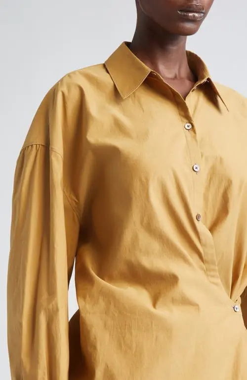 LEMAIRE Twisted Cotton & Silk Button-up Shirt - Cumin