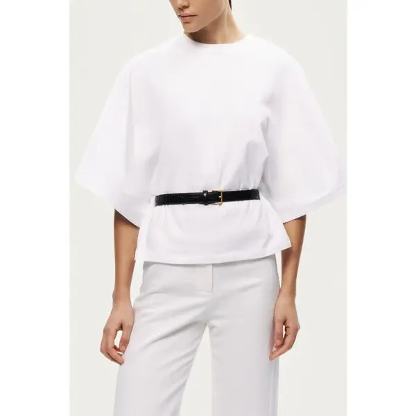 NOCTURNE Belted Oversized T-shirt - Ivory