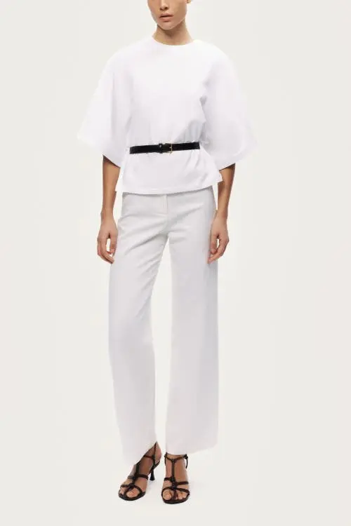 NOCTURNE Belted Oversized T-shirt - Ivory
