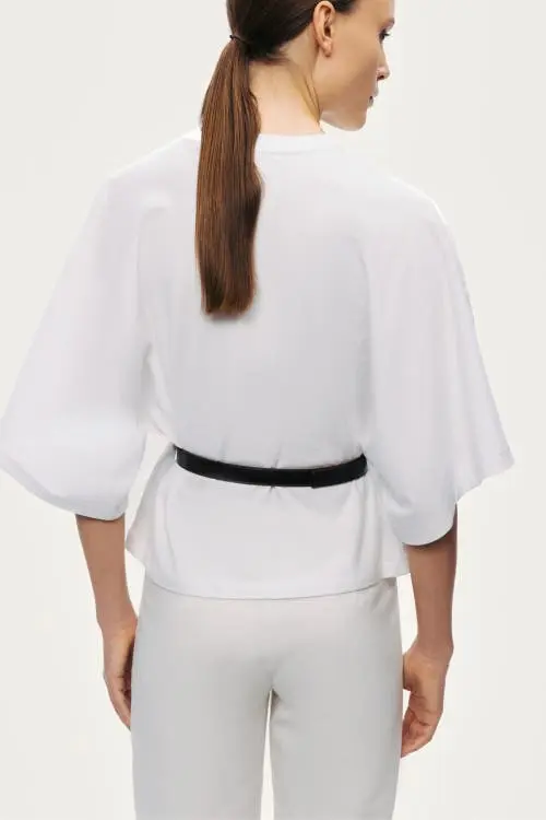 NOCTURNE Belted Oversized T-shirt - Ivory