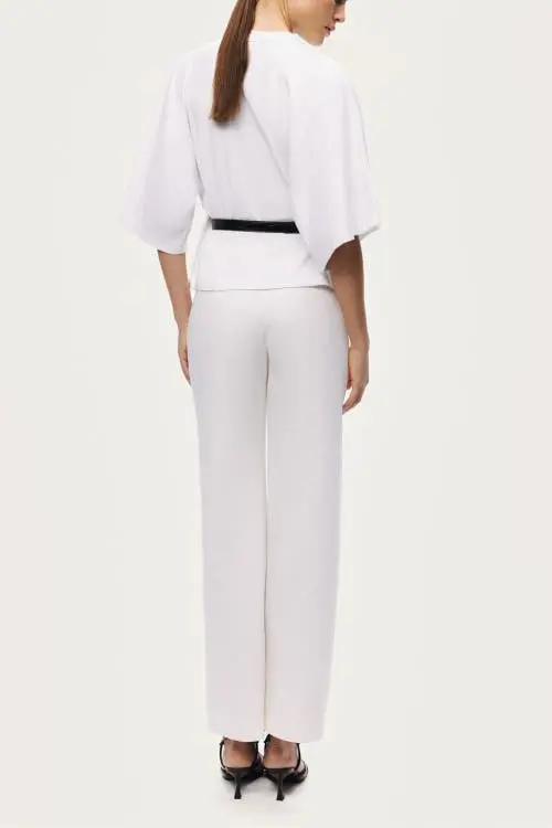 NOCTURNE Belted Oversized T-shirt - Ivory