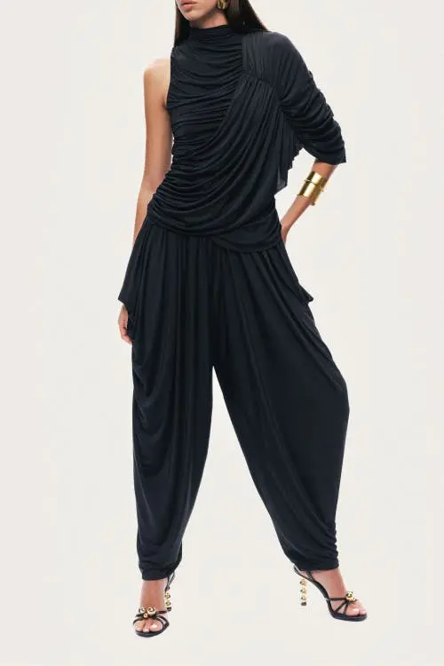 NOCTURNE Draped Relaxed-fit Pants