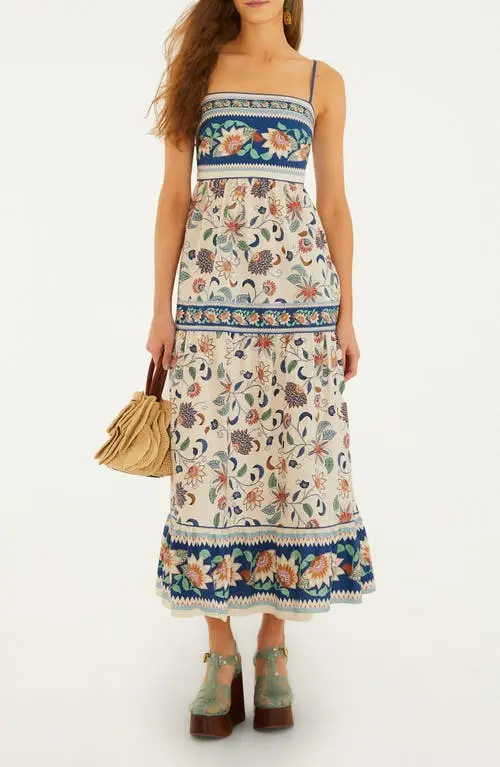 Farm Rio Delhi Floral Tapestry Cotton Sundress