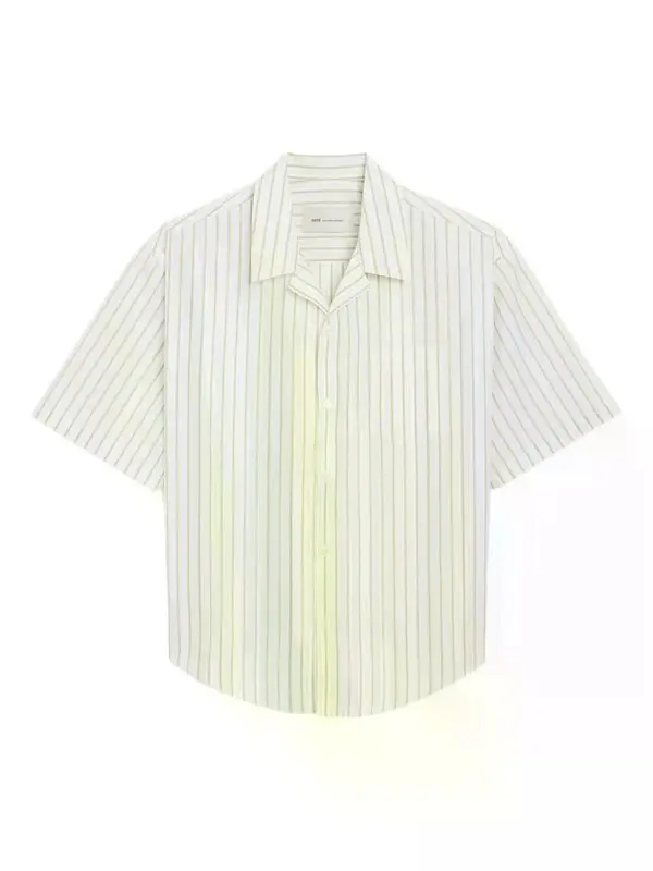 AMI Paris Striped-pattern Revere-collar Shirt