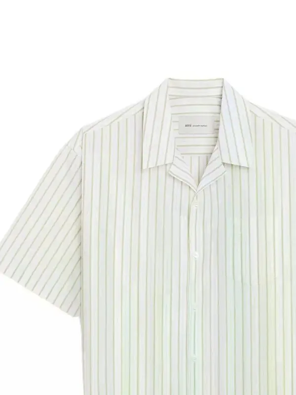 AMI Paris Striped-pattern Revere-collar Shirt