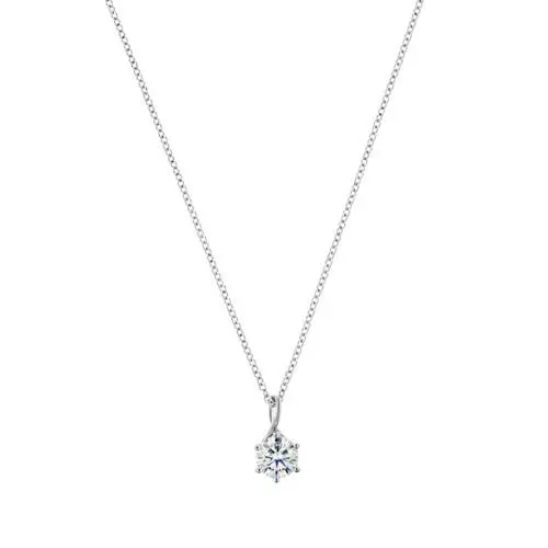 LABANTE LONDON Moissanite Solitaire Pendant Necklace - Silver