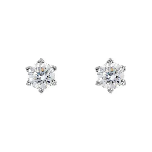 LABANTE LONDON Moissanite Solitaire Stud Earrings - Silver
