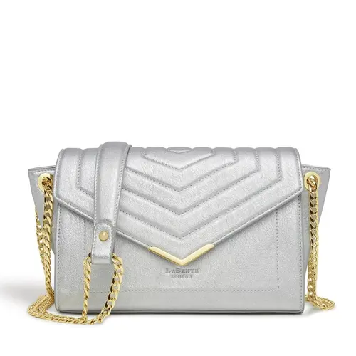 LABANTE LONDON Kensington Vegan Crossbody Bag - Silver