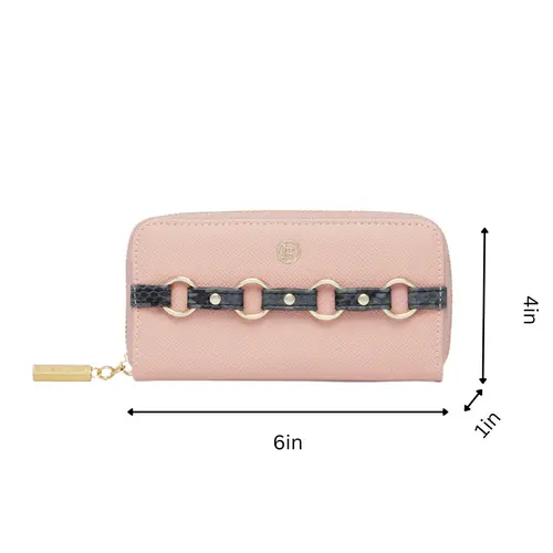LABANTE LONDON Ellen Vegan Zip Around Wallet - Pink