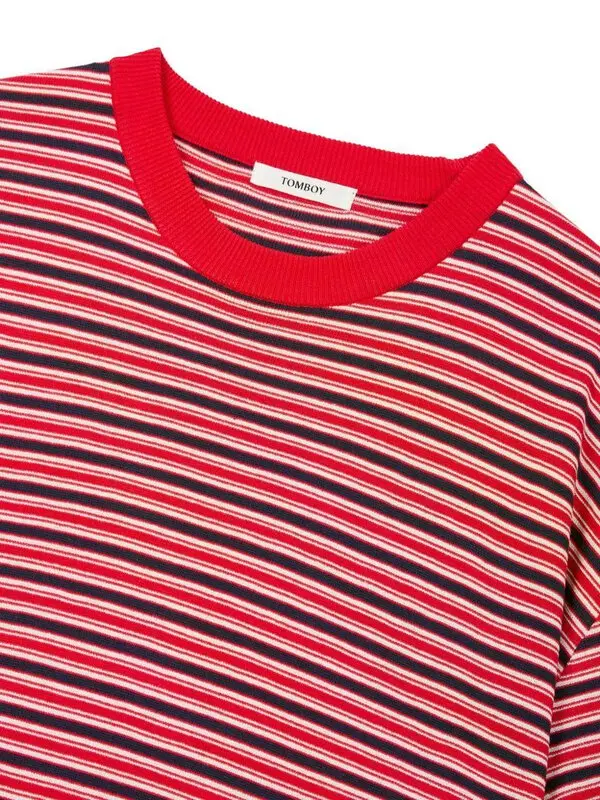 STUDIO TOMBOY Striped Short Sleeve T-shirt - Red