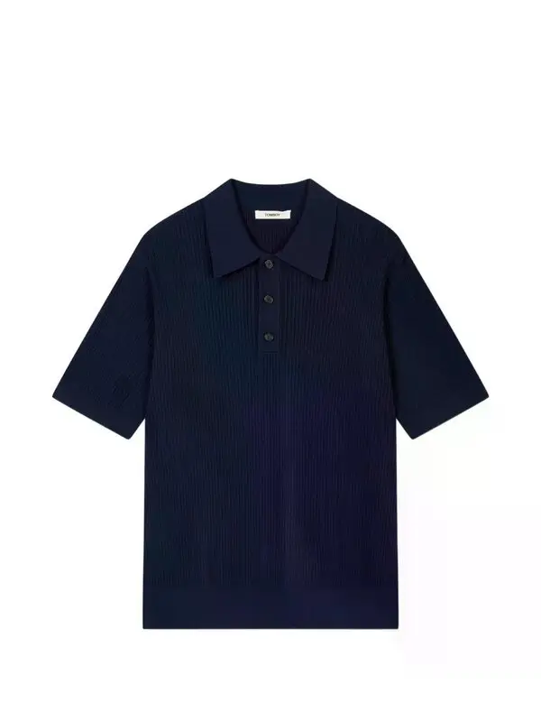 STUDIO TOMBOY Ribbed Knit Polo Shirt