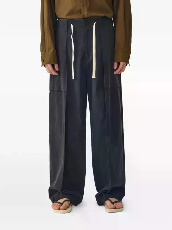 STUDIO TOMBOY Pintuck Drawstring Trousers - Black
