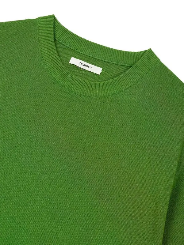 STUDIO TOMBOY Short Sleeve Knit T-shirt With Ribbed Detailing