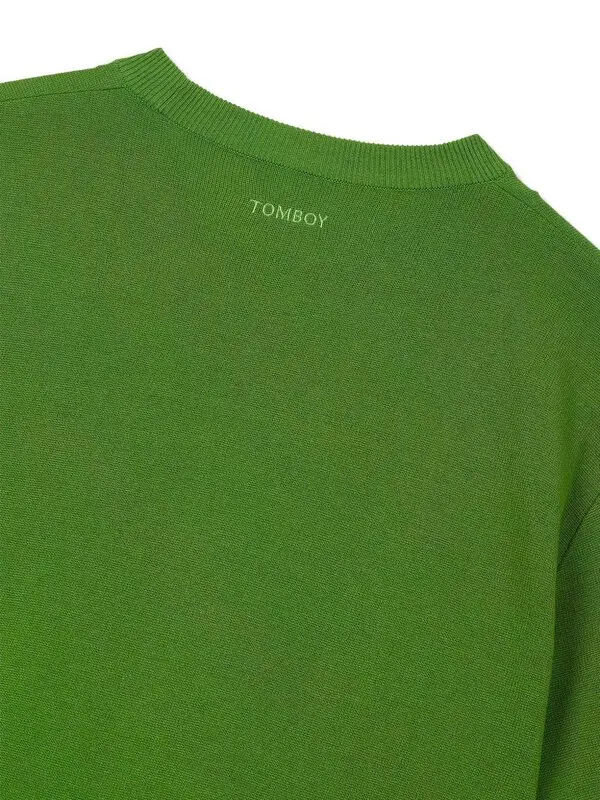 STUDIO TOMBOY Short Sleeve Knit T-shirt With Ribbed Detailing