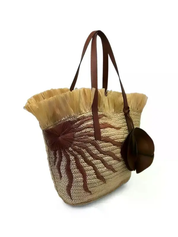Farm Rio Embroidered Tote Bag - Neutrals