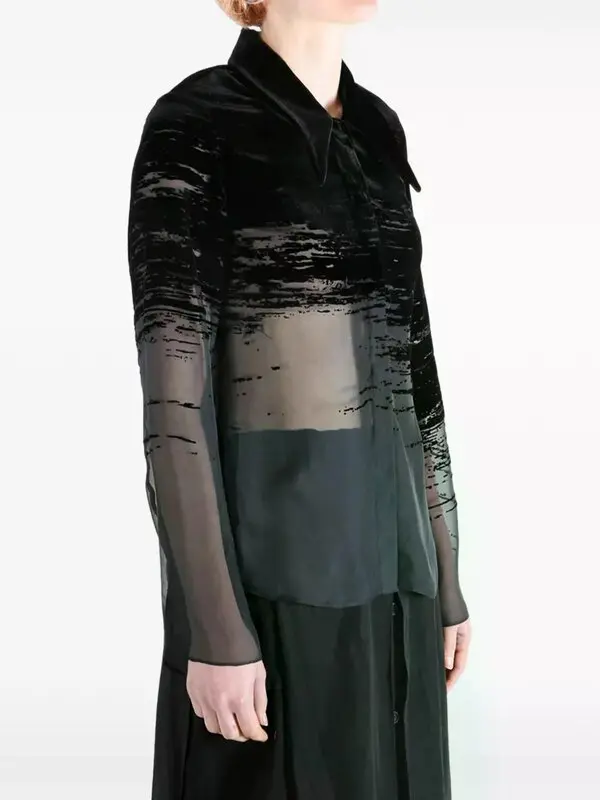 GRACE LING Glitch-patterned Long-sleeved Top