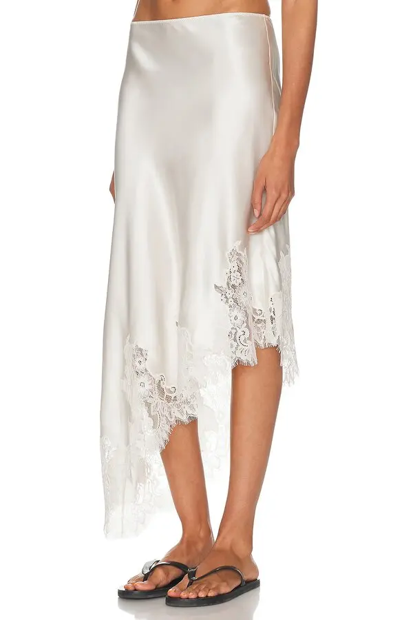 SRG Silk Skirt With Lace Trim