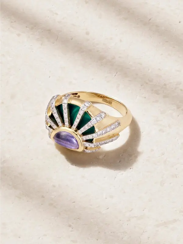 L’ATELIER NAWBAR Sun Down 18-karat Multi-stone Pinky Ring