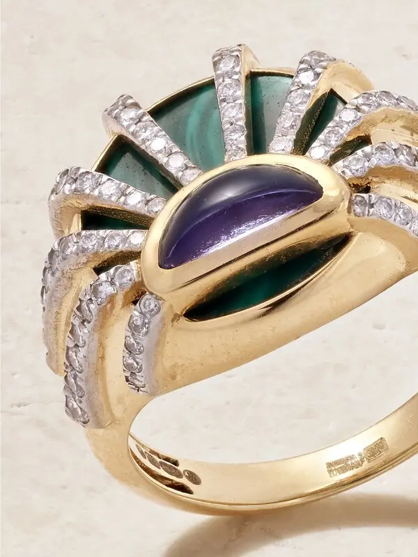 L’ATELIER NAWBAR Sun Down 18-karat Multi-stone Pinky Ring