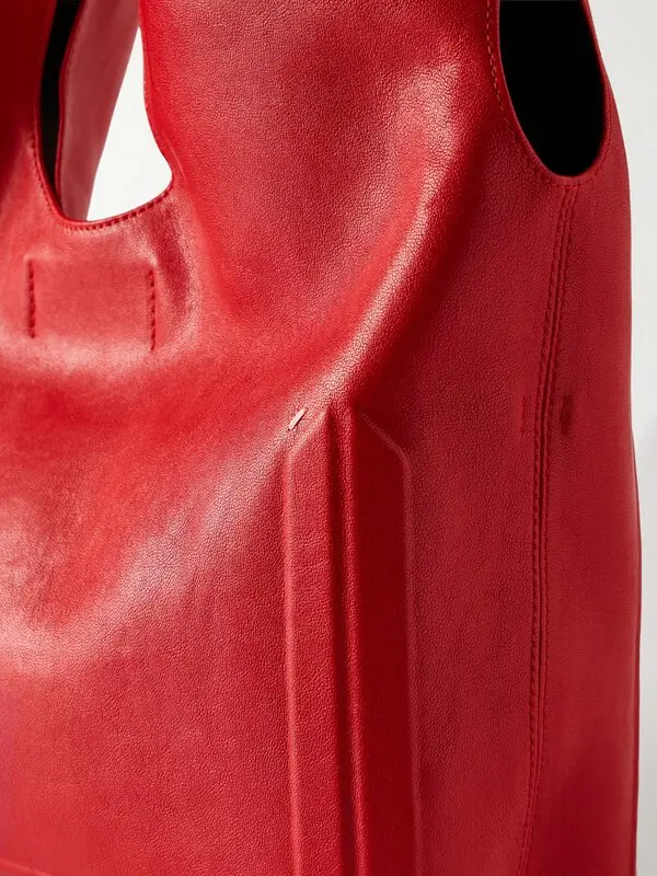 MAISON MARGIELA Box Leather Shoulder Bag - Red