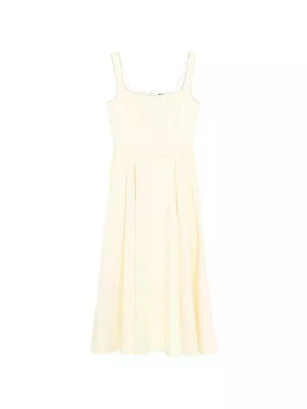 Maje Rhinestone-trim Square Neck Midi Dress