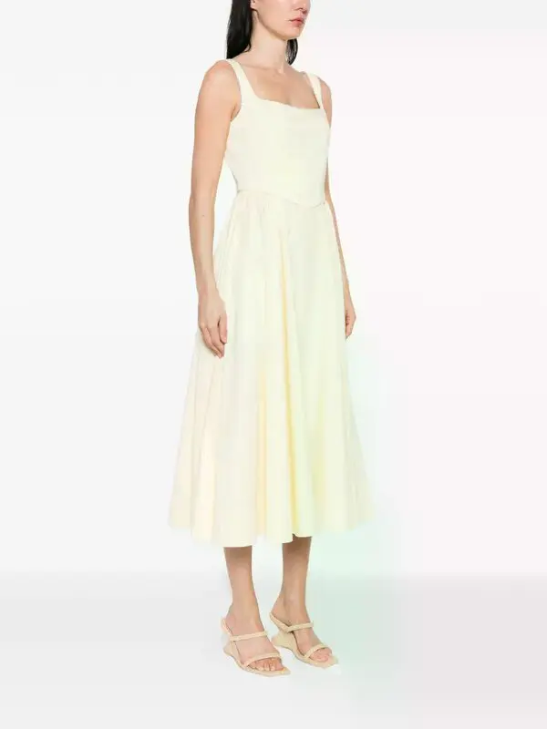 Maje Rhinestone-trim Square Neck Midi Dress
