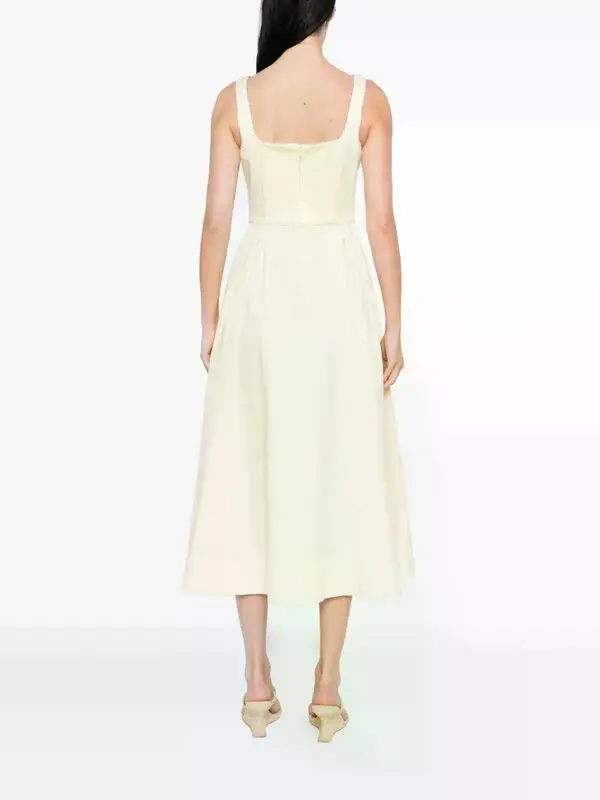 Maje Rhinestone-trim Square Neck Midi Dress