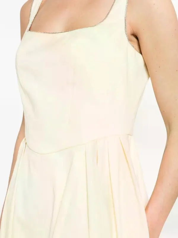 Maje Rhinestone-trim Square Neck Midi Dress