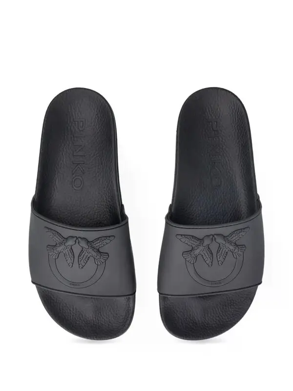 Pinko Embossed-logo Slides - Black