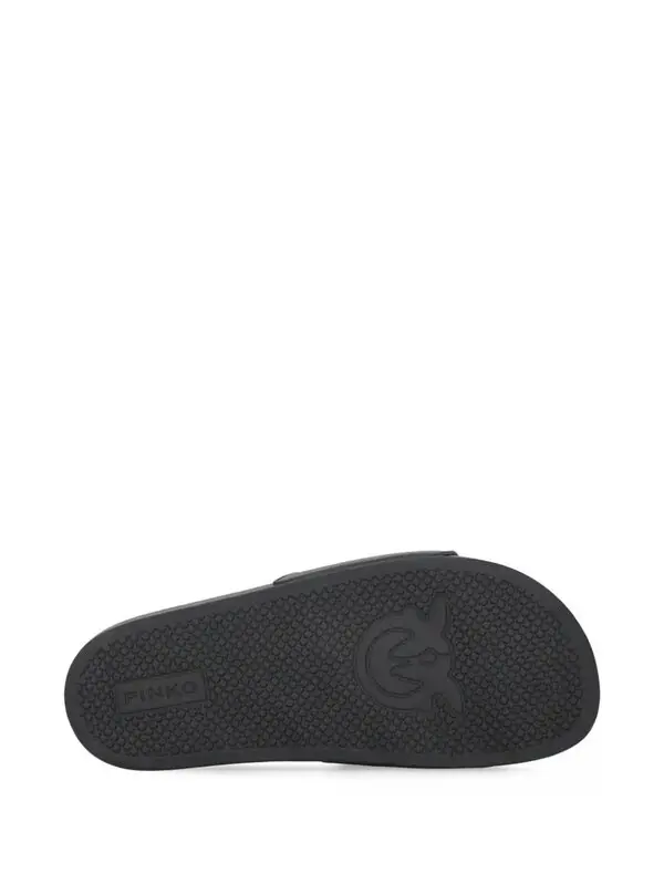 Pinko Embossed-logo Slides - Black