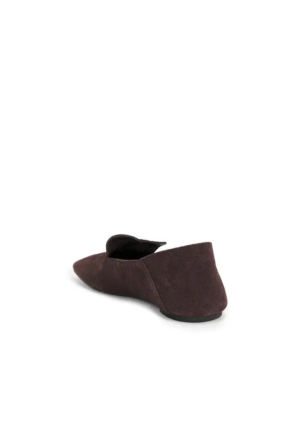 ST. AGNI Suede Minimal Flat Loafer - Coffee