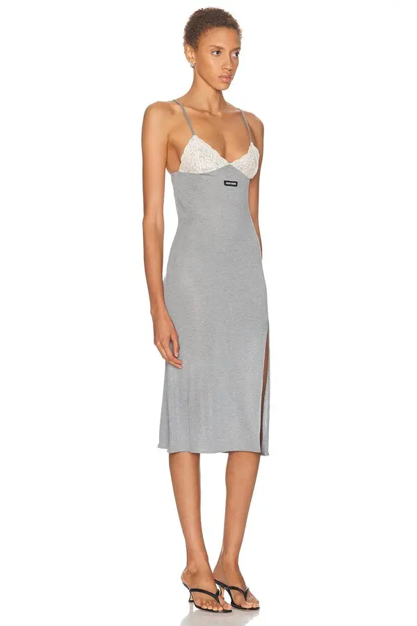 Miu Miu Lace Jersey Midi Dress