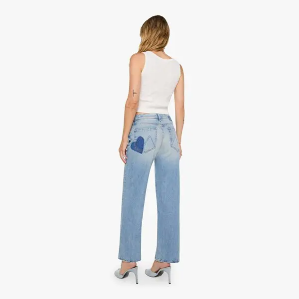 MOTHER The Mid Rise Rambler Zip Skimp - Light Blue