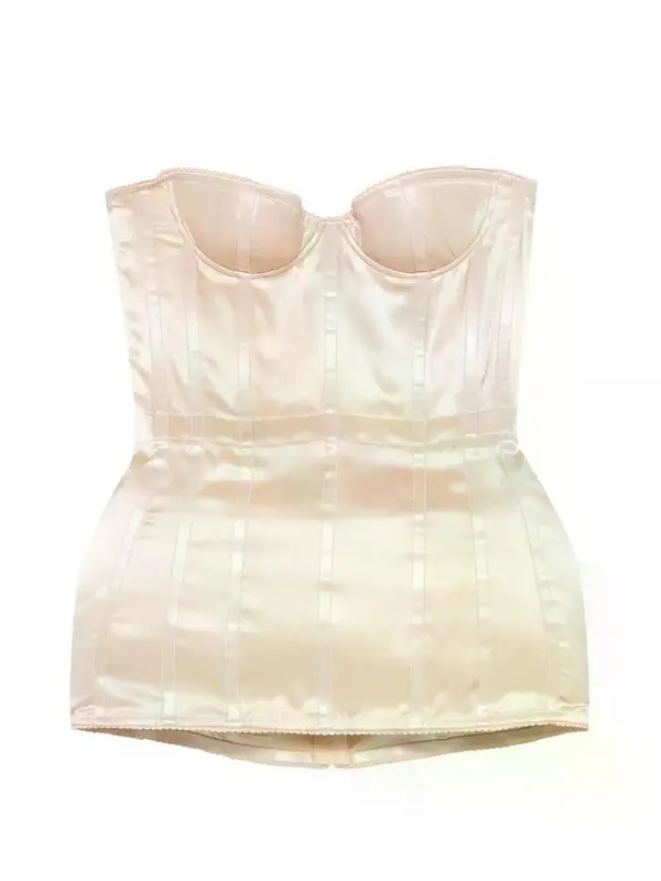 Magda Butrym Silk Corset Top - Neutrals