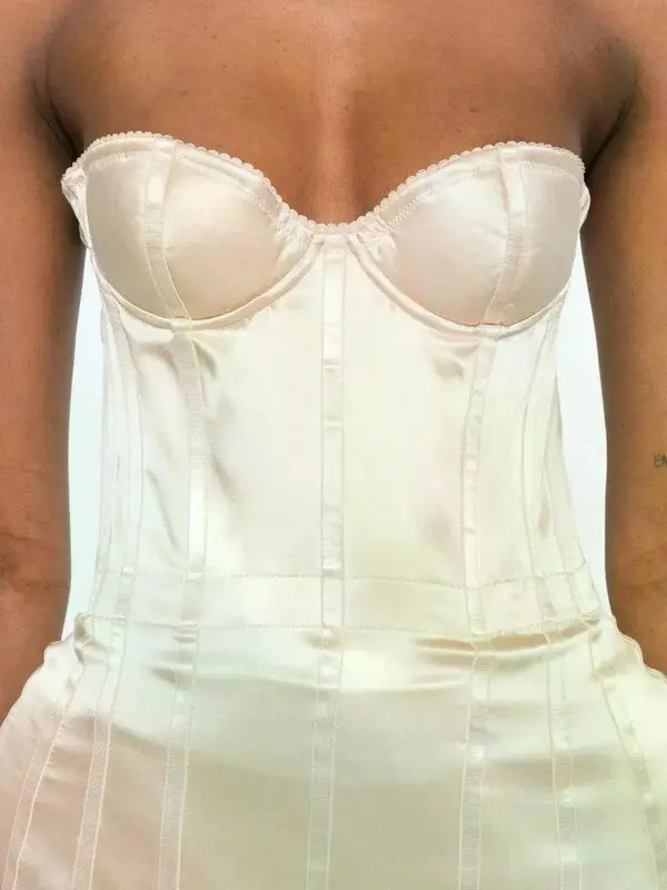Magda Butrym Silk Corset Top - Neutrals
