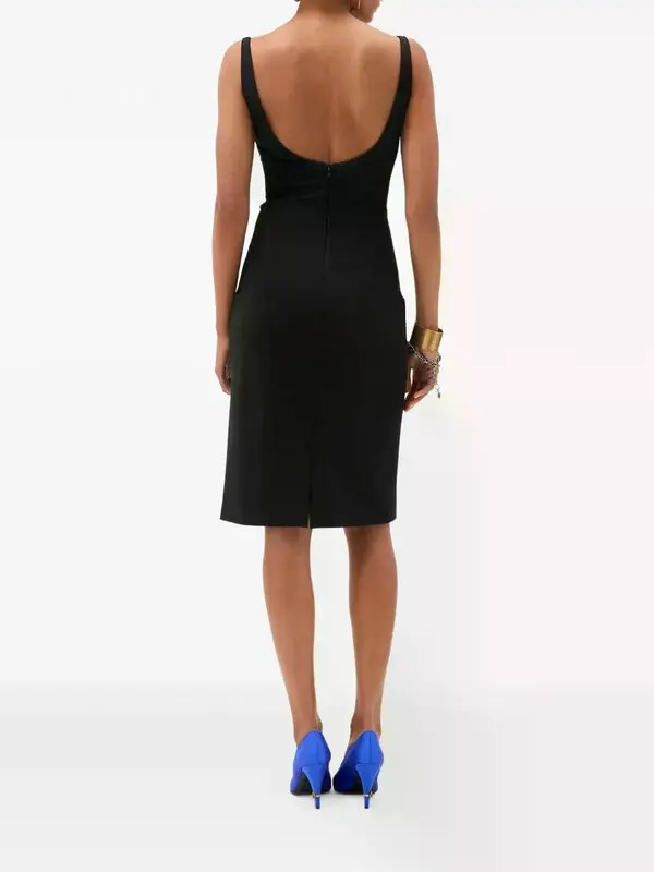 Versace Viscose-jersey Midi Dress With Medusa Hardware
