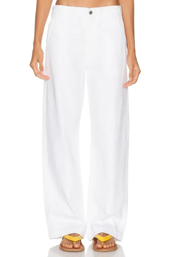AGOLDE X Maria Mcmanus Wide-leg Trousers - White Cotton