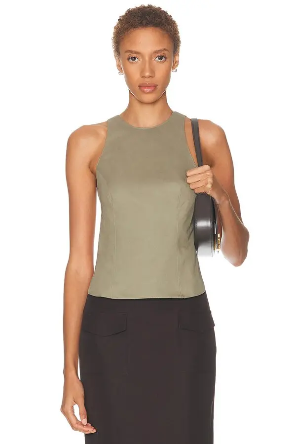 ALFIE Backless Cotton Top - Khaki