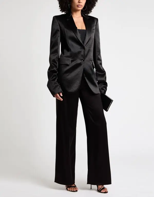Sportmax Satin Single-breasted Blazer - Black