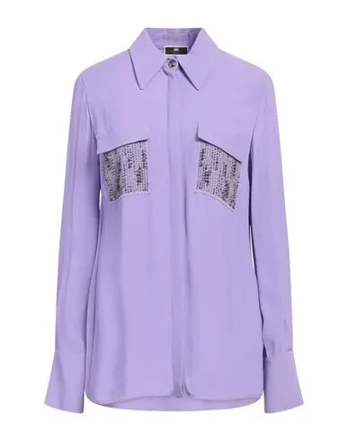 Elisabetta Franchi Safari Shirt With Appliqués - Purple