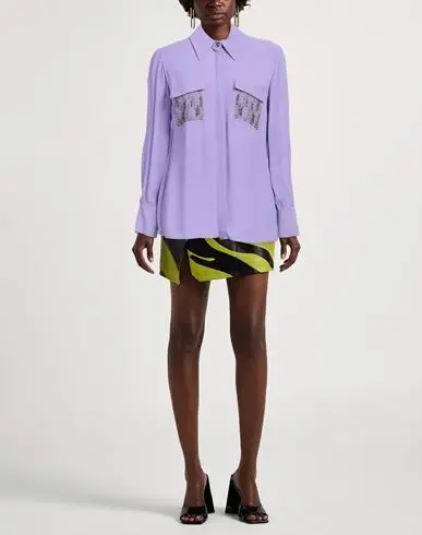 Elisabetta Franchi Safari Shirt With Appliqués - Purple