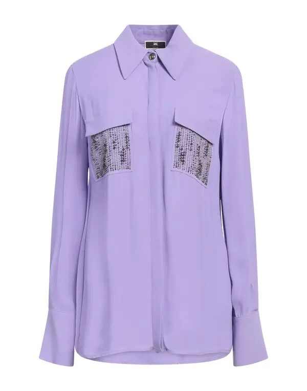 Elisabetta Franchi Safari Shirt With Appliqués - Purple