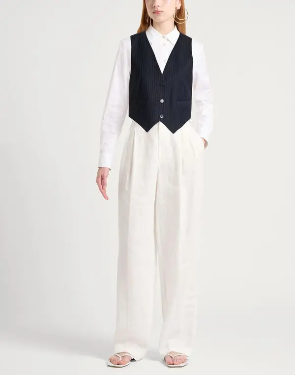 Ba&sh Tailored Vest In Midnight Polyester, Wool, Elastane